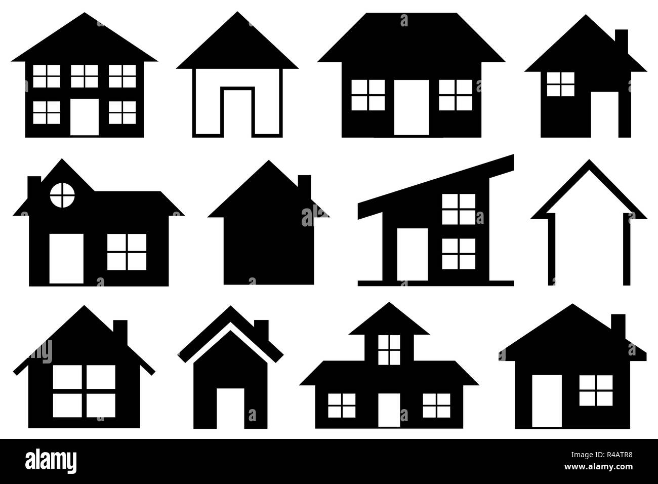 Set of different houses isolated on white Stock Photo - Alamy
