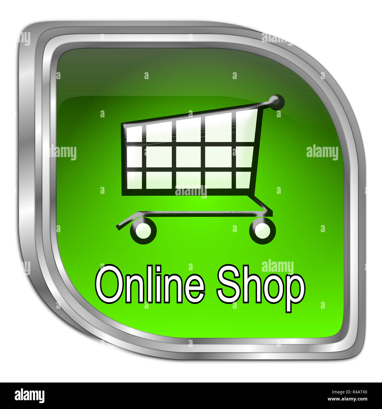 decorative green online Shop Button - 3D illustration Stock Photo - Alamy