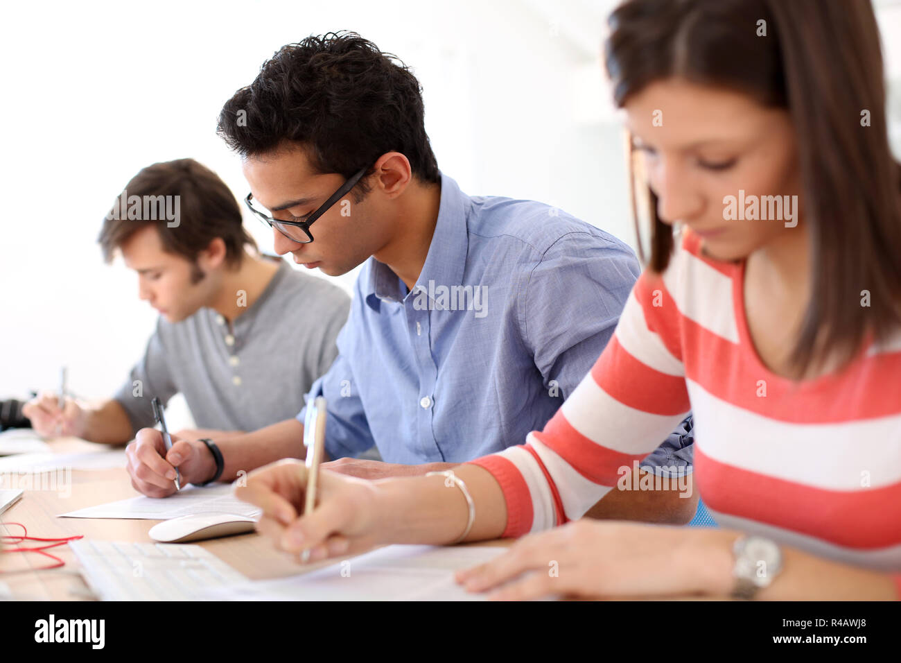 Students on examination day at school Stock Photo - Alamy
