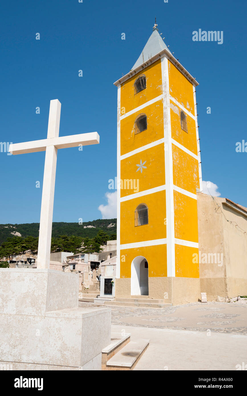 Cemetery church, Baska, Krk Island, Kvarner Bay, Croatia Stock Photo ...