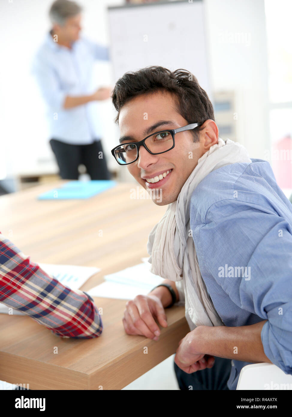 Portrait of student in conference room Stock Photo - Alamy