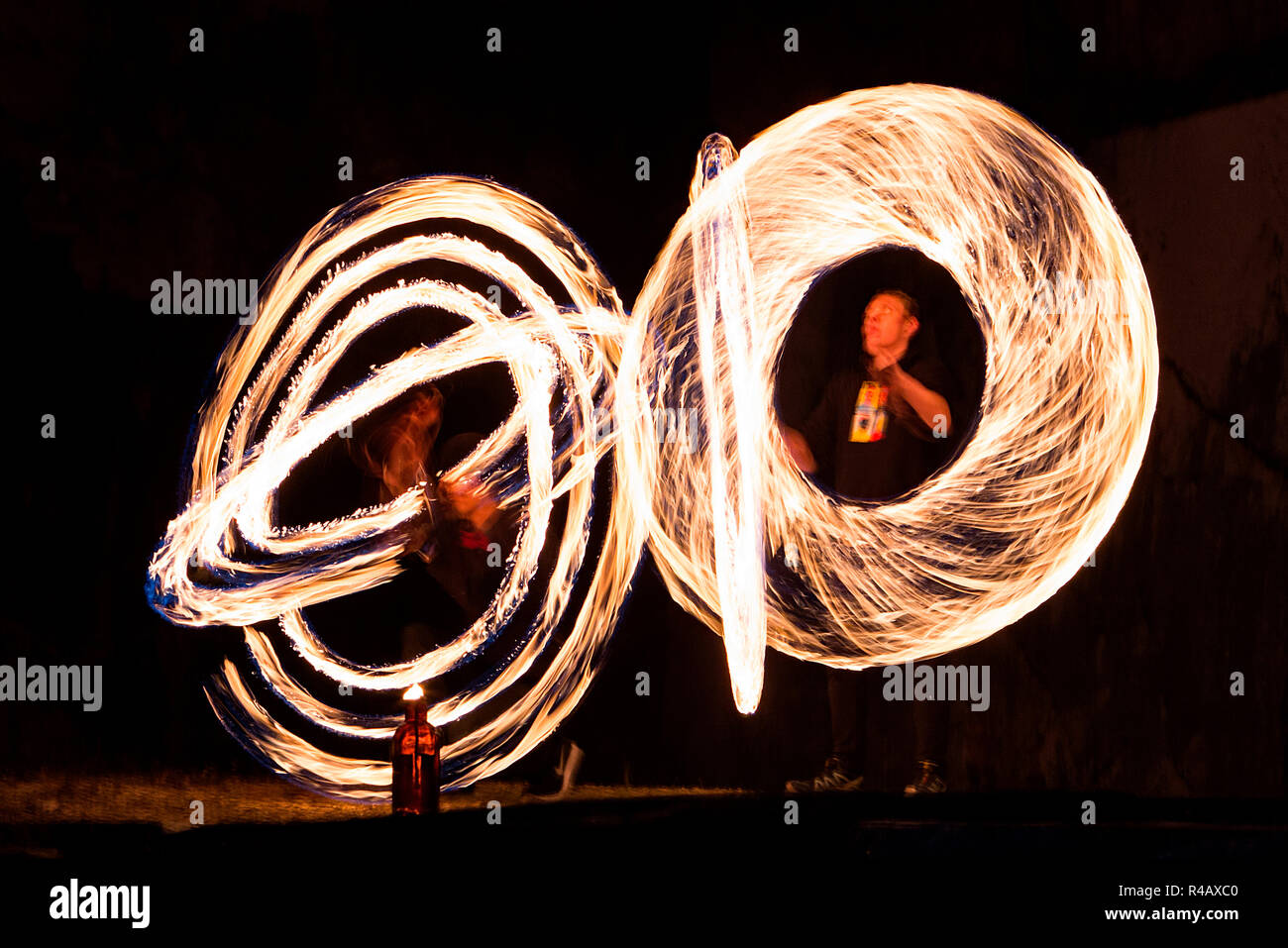 fire show, pyrotechnics, fire effects, fire poi, light effects ...