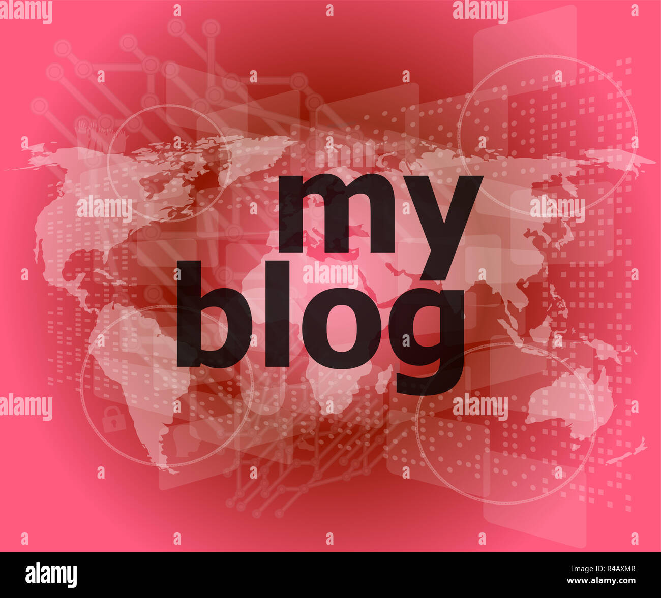 my blog - green digital background - Global internet concept Stock ...