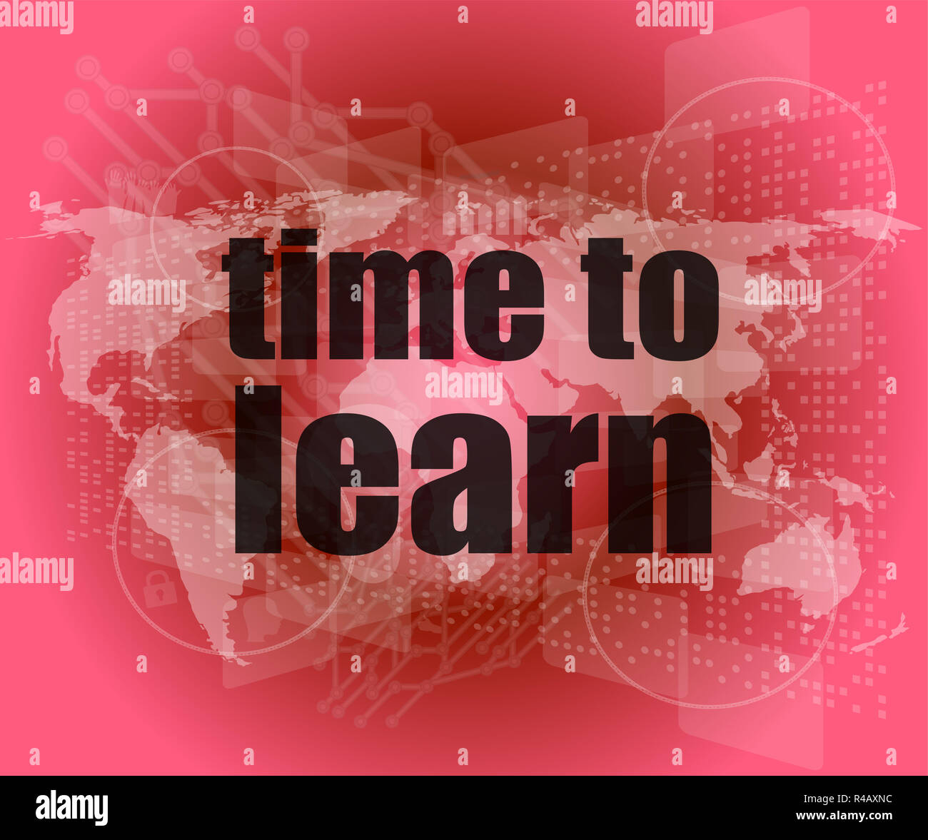 illustration of touch screen with time to learn words Stock Photo - Alamy