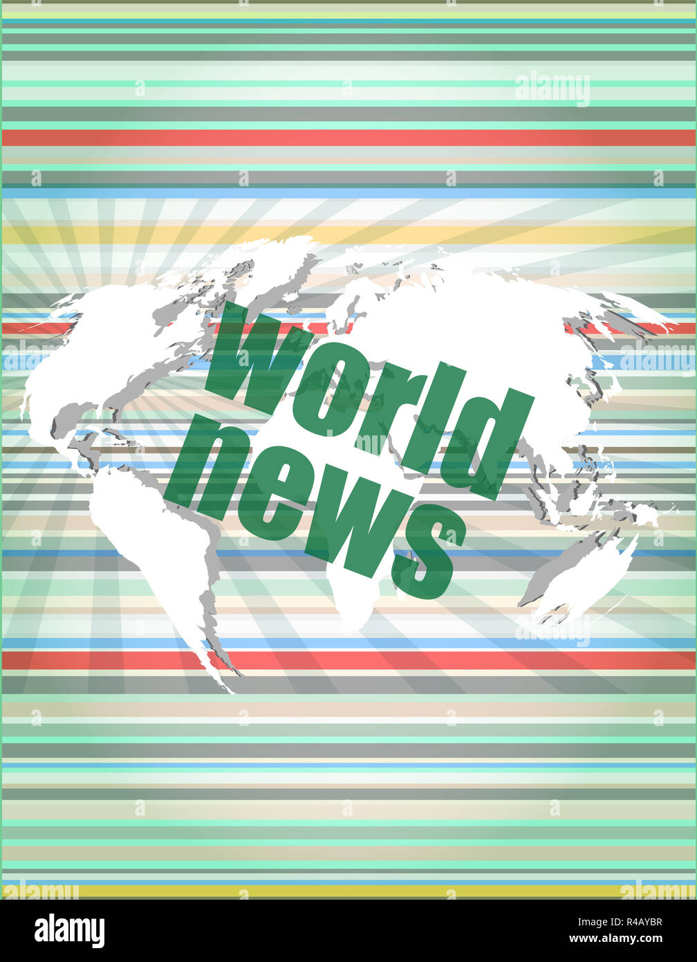 News and press concept: words world news on digital screen. concept of ...