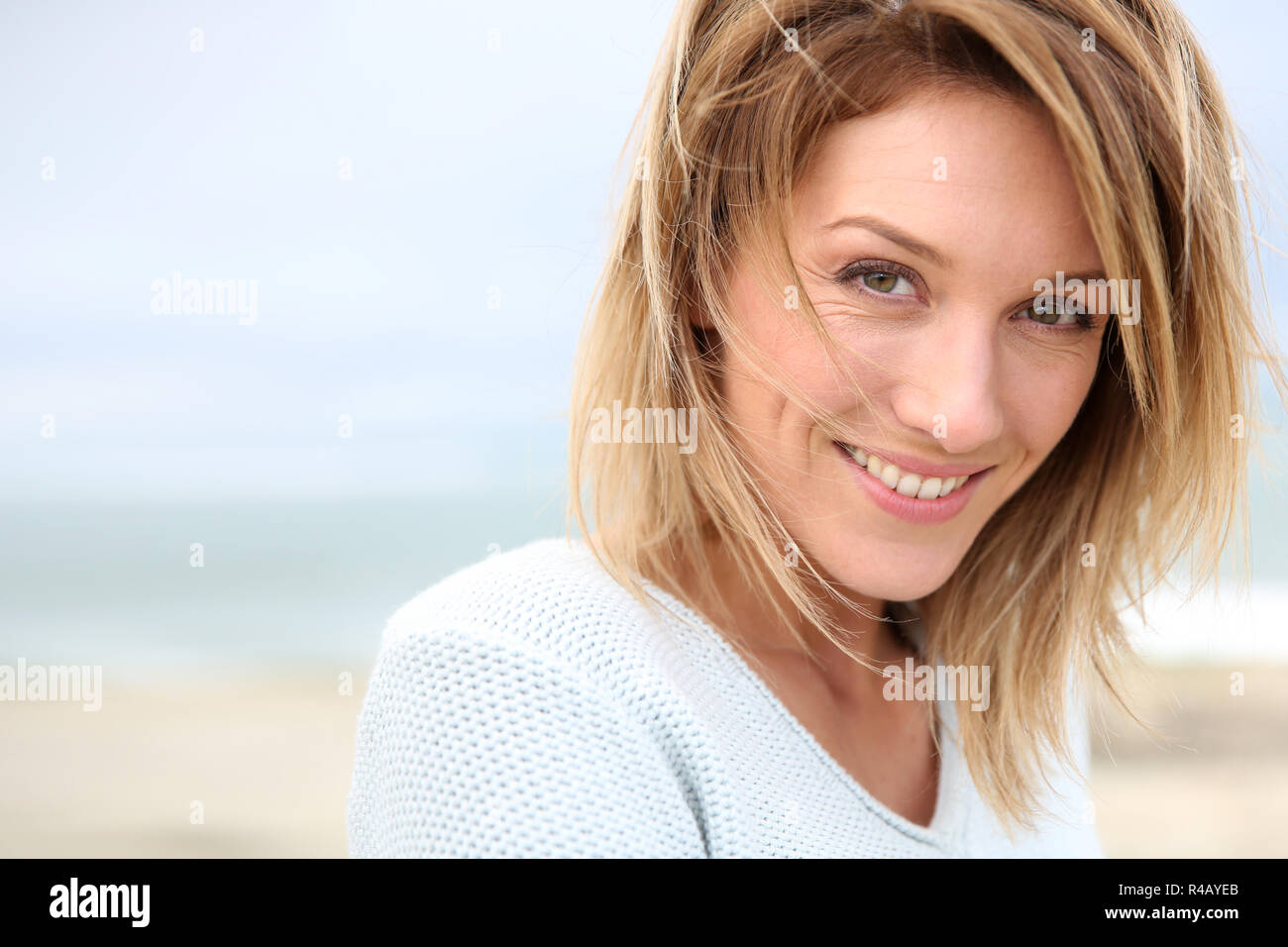 Portrait of beautiful 40-year-old blond woman Stock Photo - Alamy