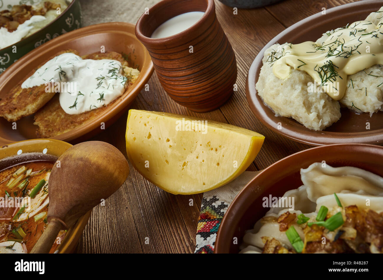 cheeses, Lithuanian cuisine, Baltic Traditional assorted dishes, Top ...