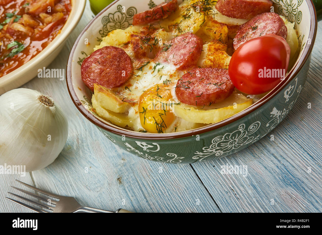 Rakott Krumpli , Layered potato casserole, Hungarian cuisine ...