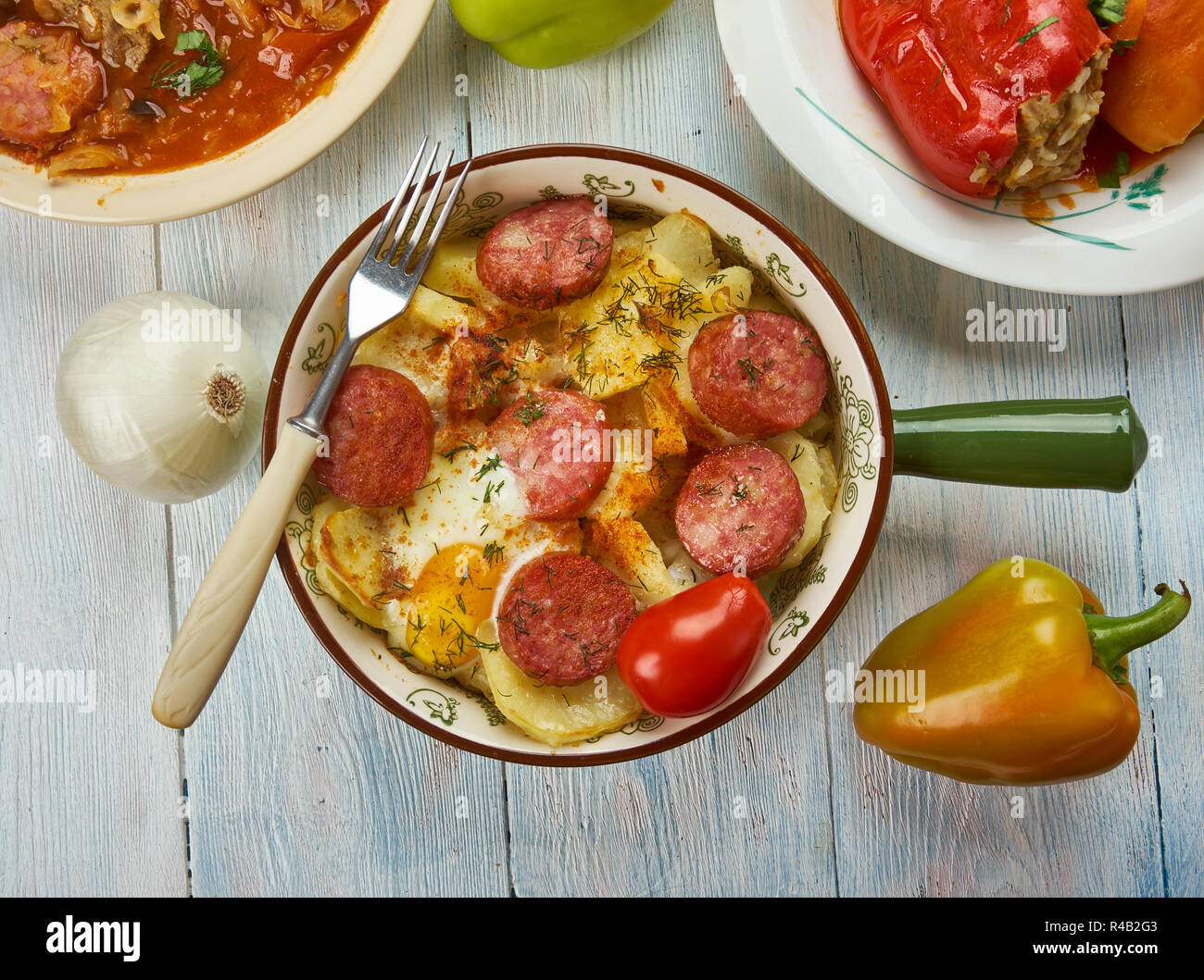 Rakott Krumpli , Layered potato casserole, Hungarian cuisine ...