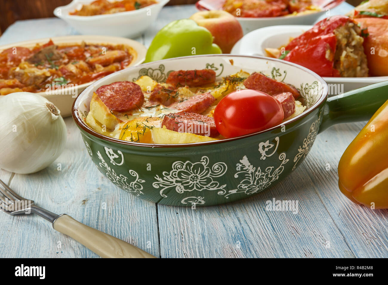 Rakott Krumpli , Layered potato casserole, Hungarian cuisine ...
