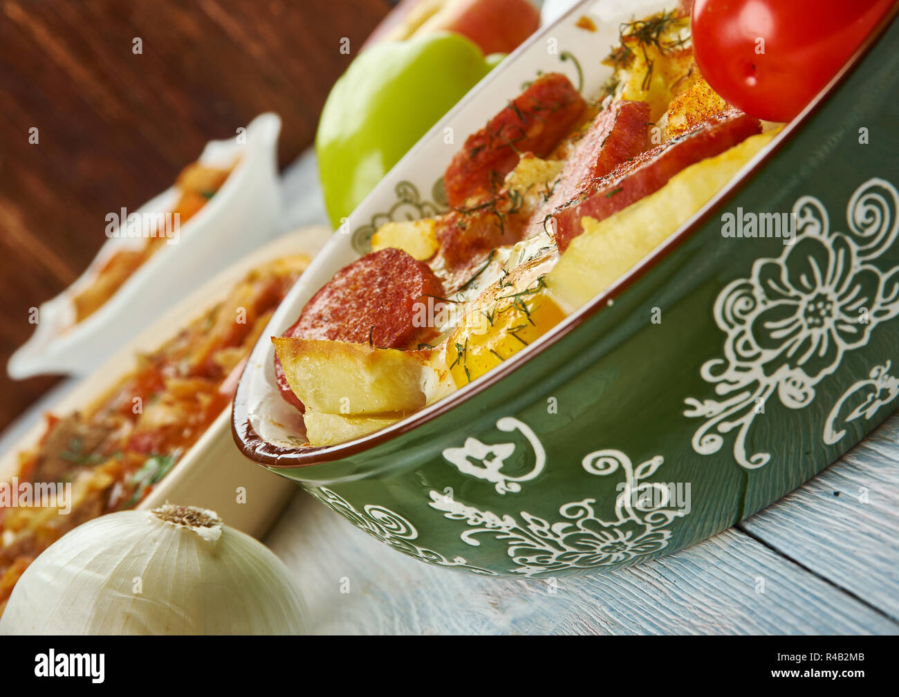 Rakott Krumpli , Layered potato casserole, Hungarian cuisine ...