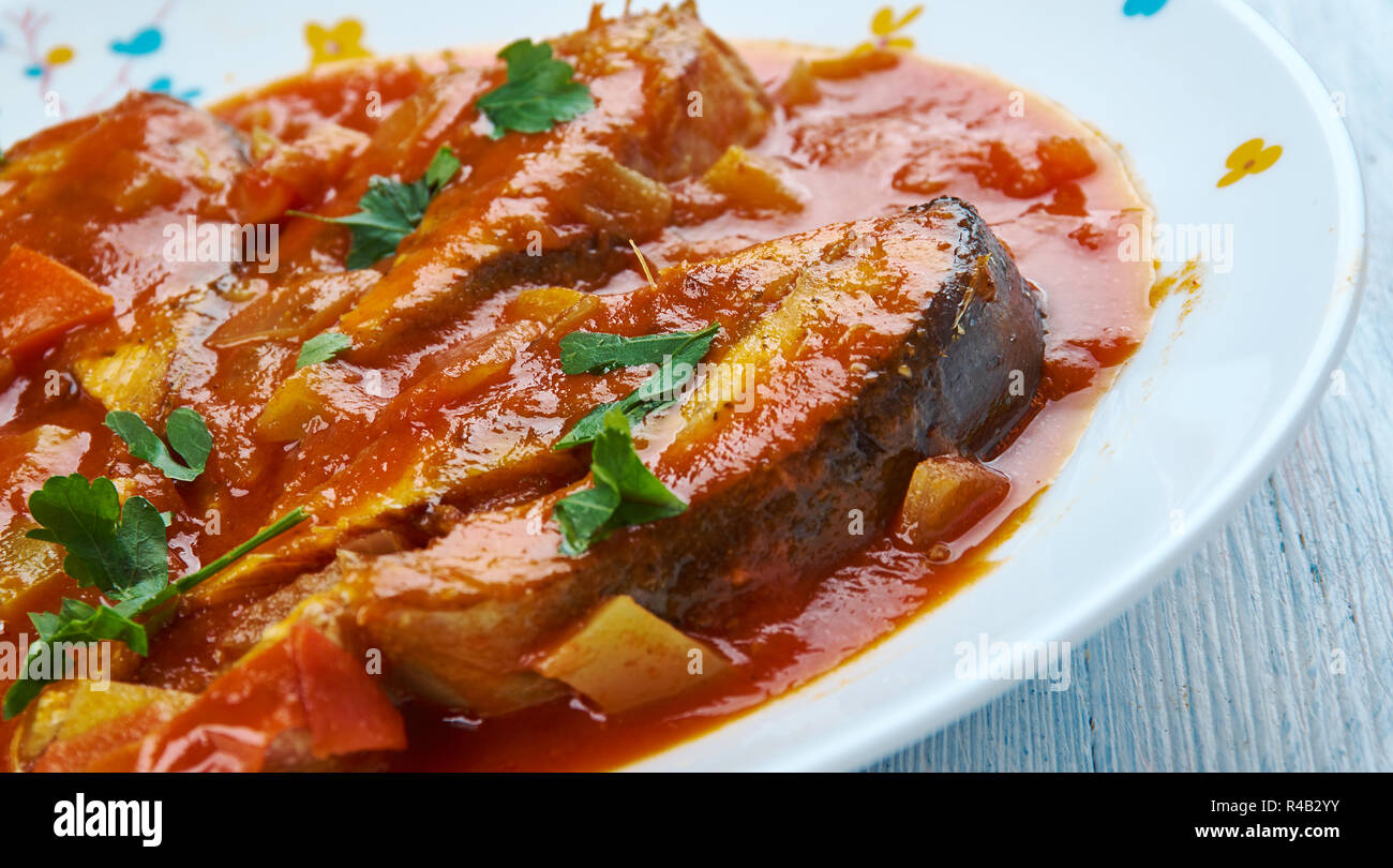 Machcha Besarou, fried fish marinated in turmeric and cooked in mustard ...