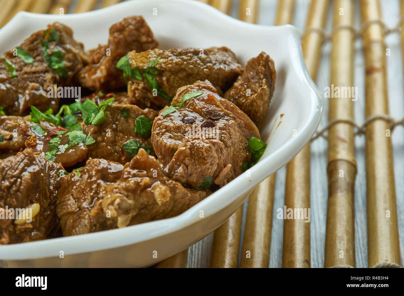 Saksang - savory, spicy dish from the Bataks of Indonesia,made from ...