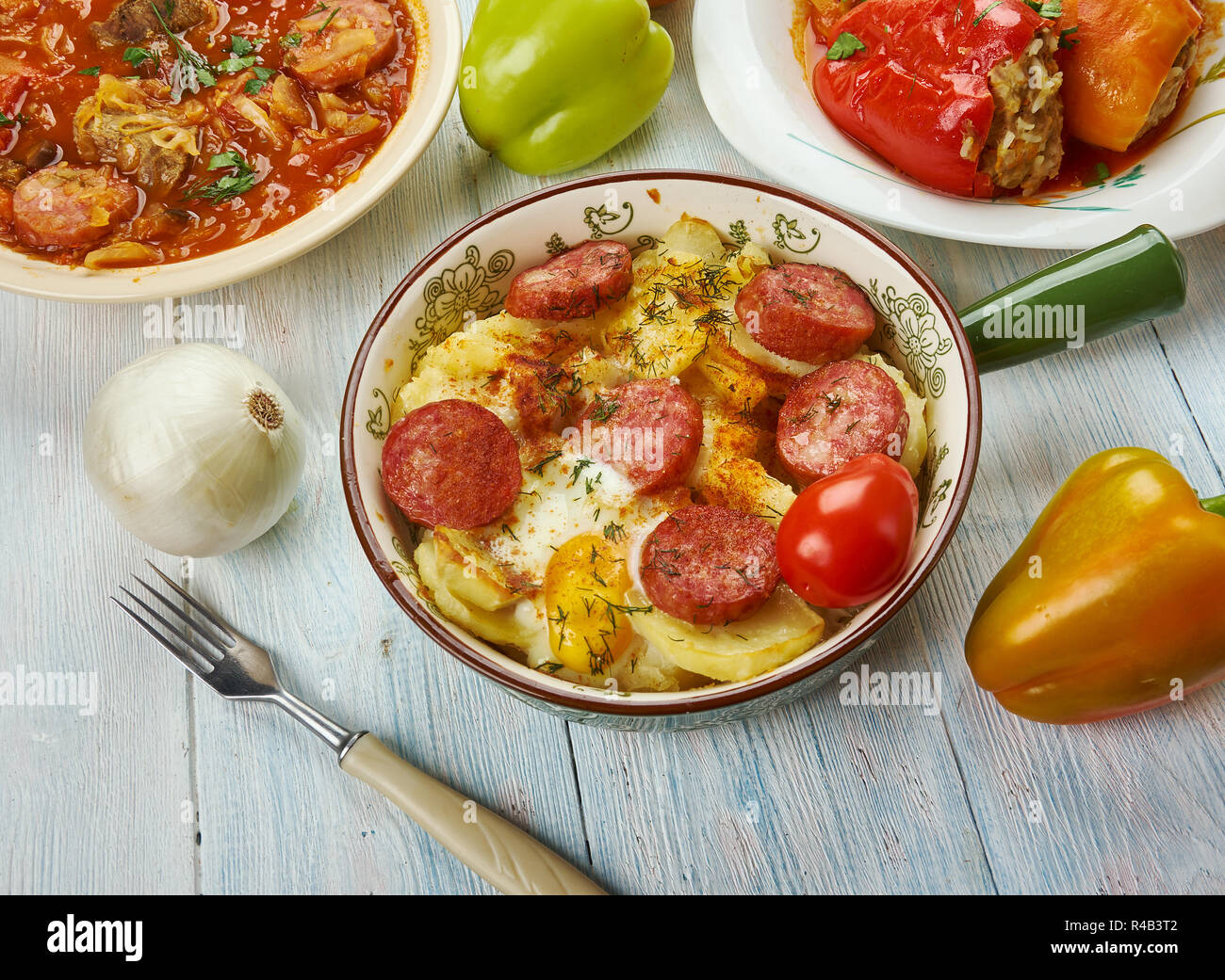 Rakott Krumpli , Layered potato casserole, Hungarian cuisine ...