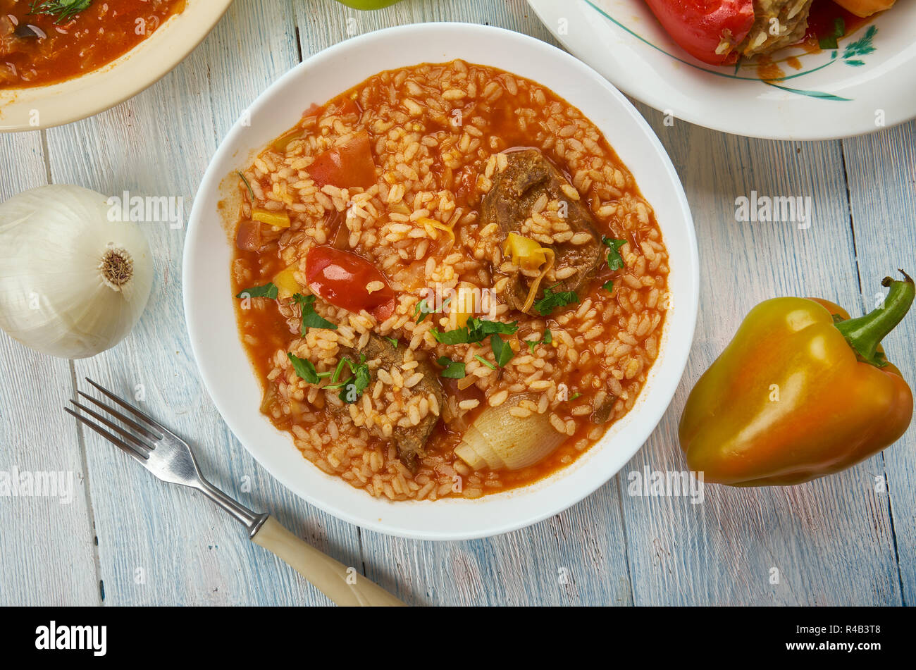 Bacskai, Rice Dish , Hungarian cuisine, Traditional assorted dishes ...