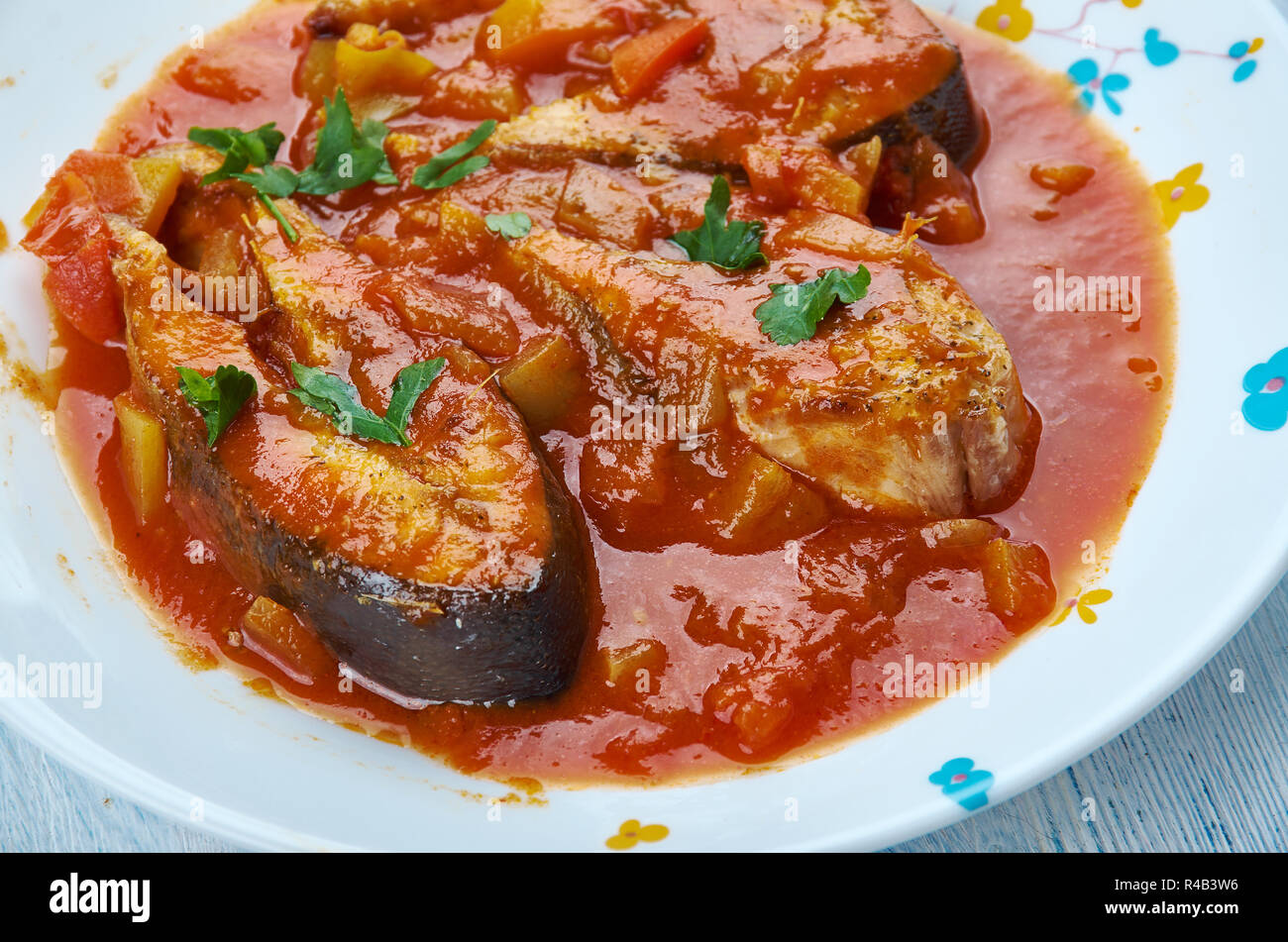 Machcha Besarou, fried fish marinated in turmeric and cooked in mustard ...