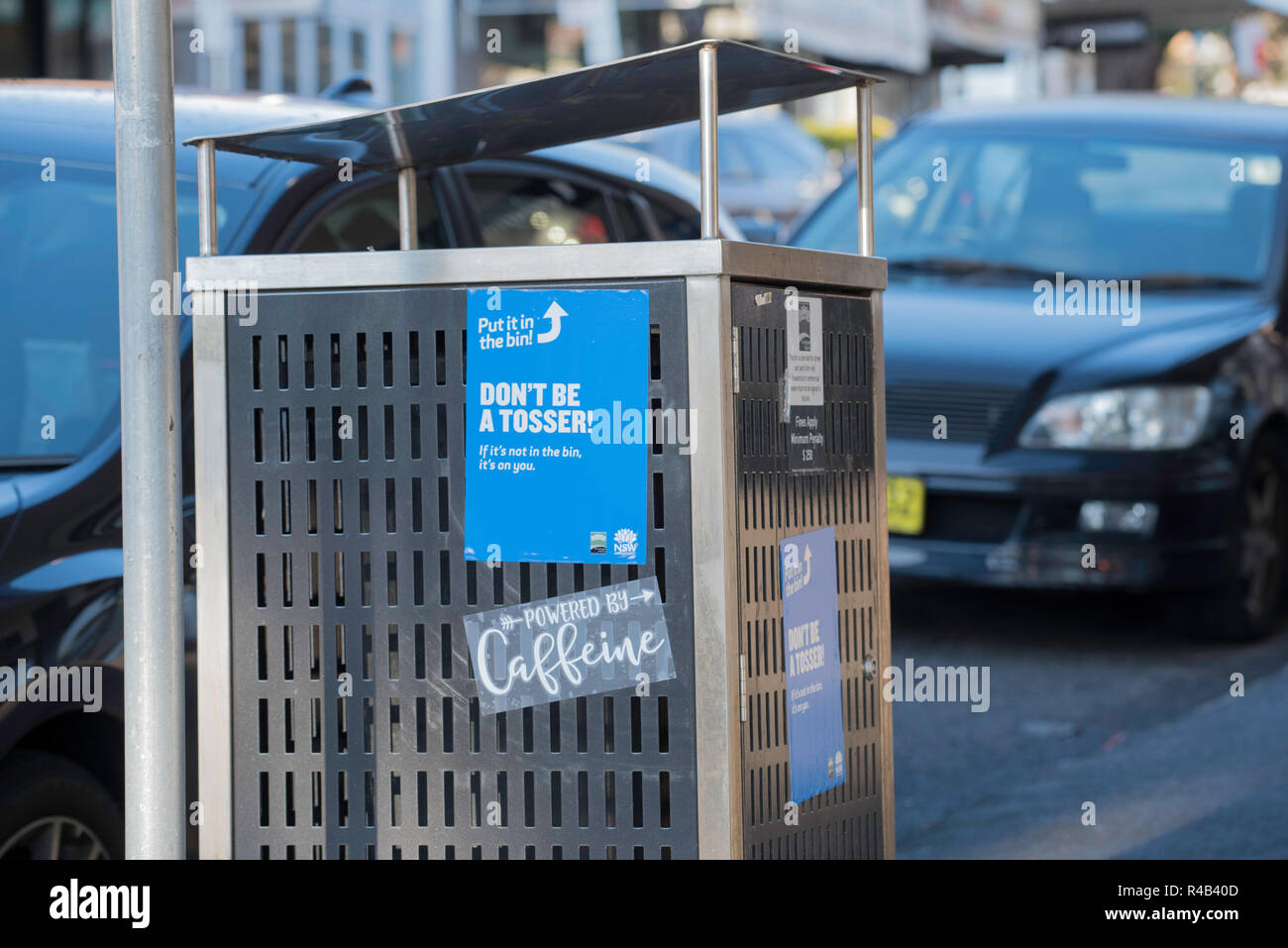 A suburban street garbage bin (trash can) in Sydney's Kuring-Gai ...