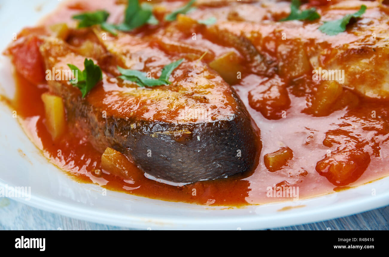 Machcha Besarou, fried fish marinated in turmeric and cooked in mustard ...