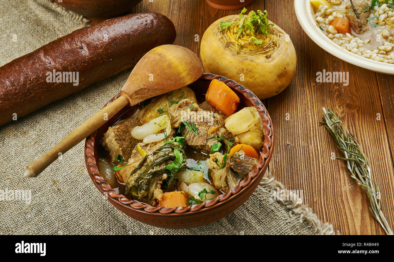 Slow Cooked Scottish Beef Stew, Scottish cuisine, Traditional assorted ...