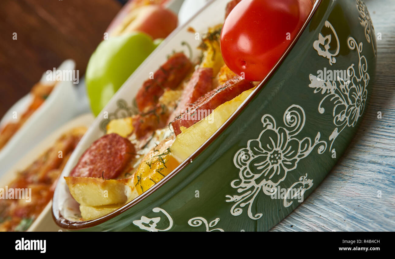 Rakott Krumpli , Layered potato casserole, Hungarian cuisine ...
