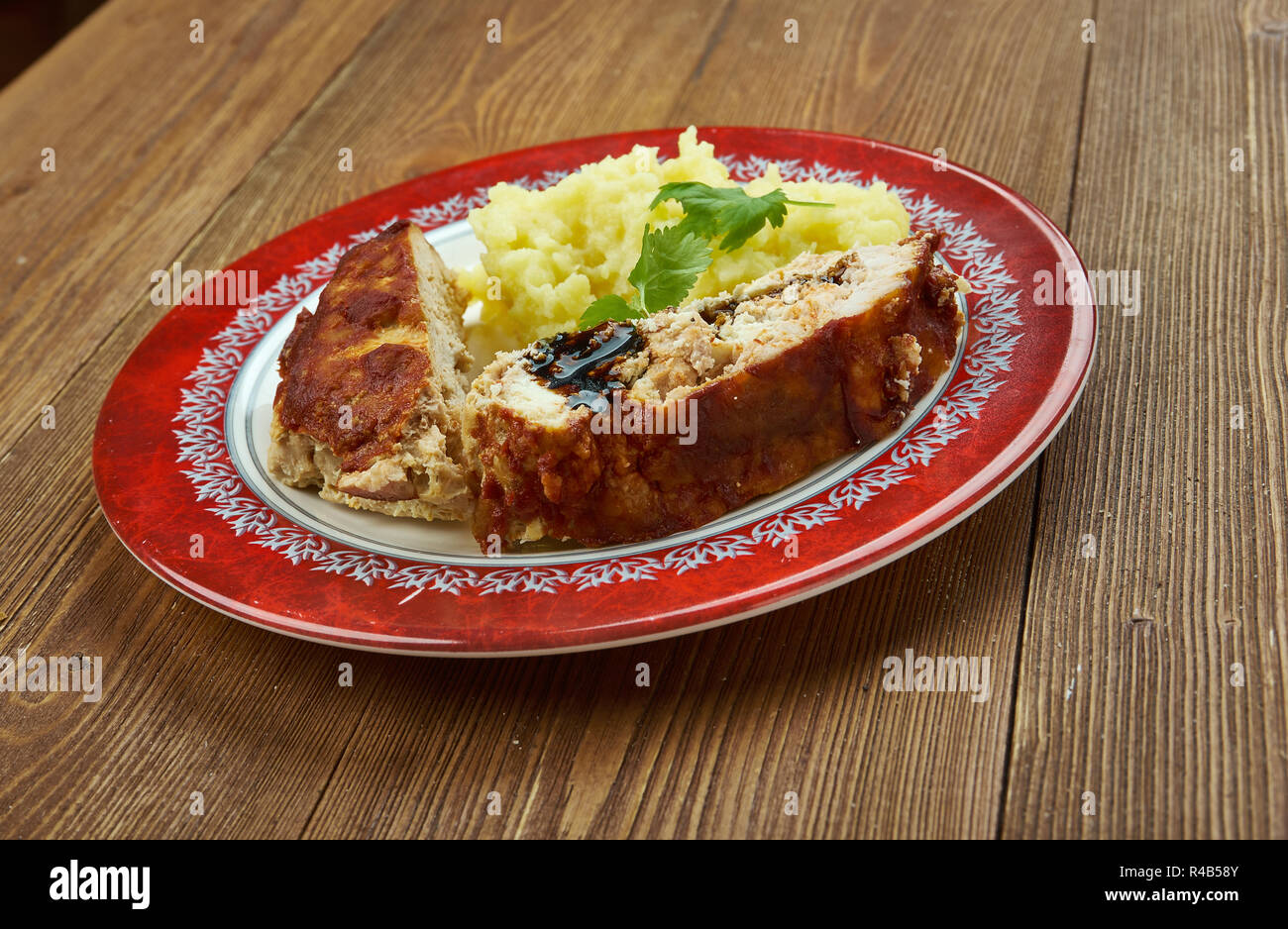 Honey Barbecue Meatloaf , recipe in the western hemisphere Stock Photo ...