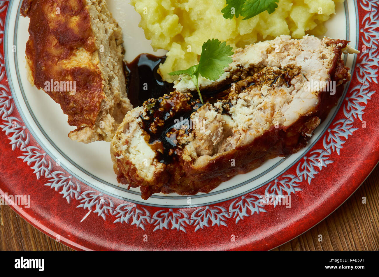 Honey Barbecue Meatloaf , recipe in the western hemisphere Stock Photo ...