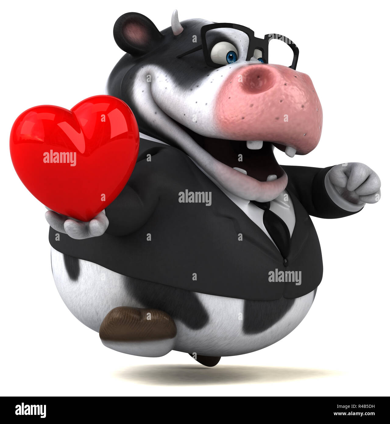 Fun cow - 3D Illustration Stock Photo - Alamy