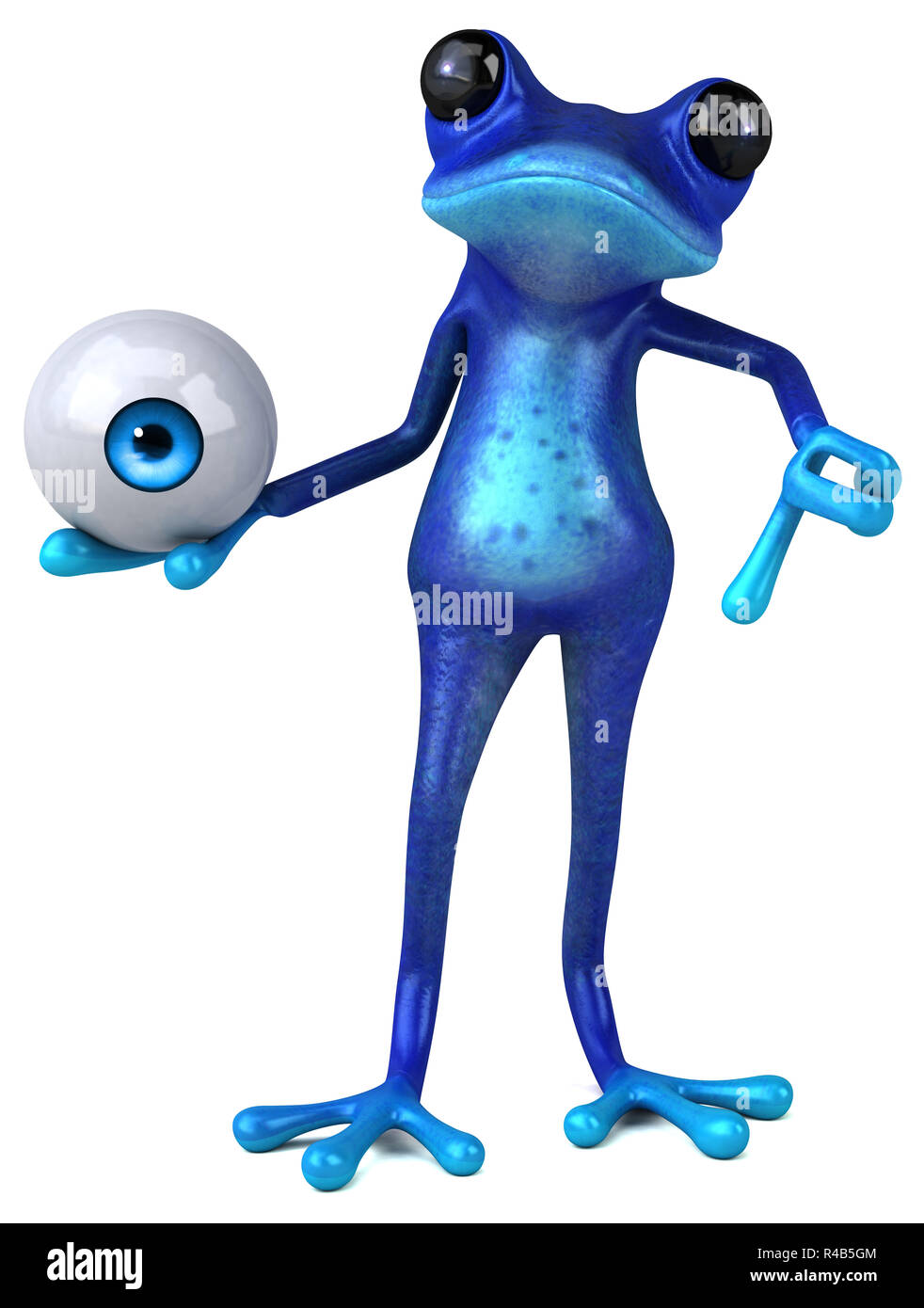 Fun blue frog - 3D Illustration Stock Photo - Alamy