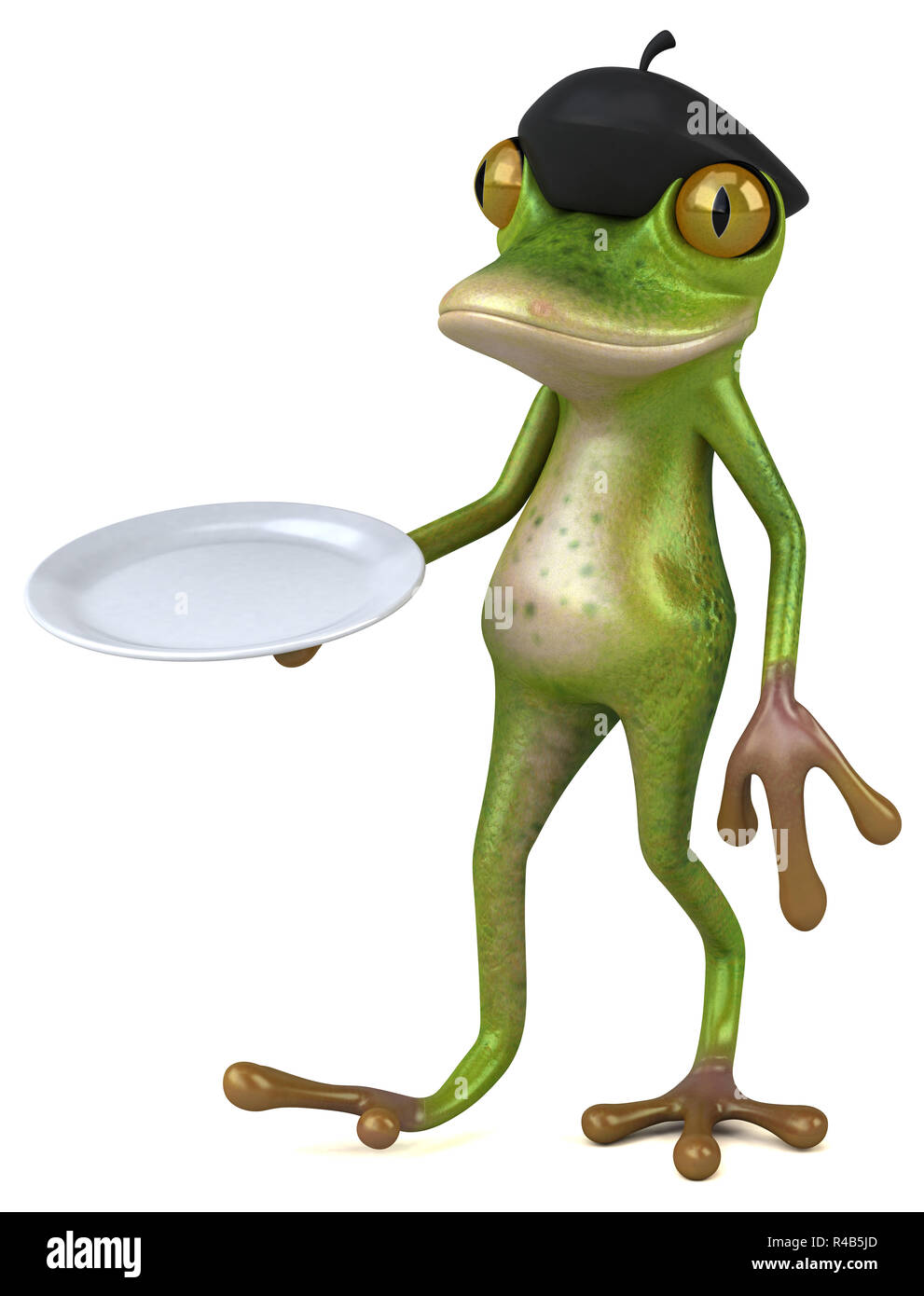 Fun french frog - 3D Illustration Stock Photo - Alamy