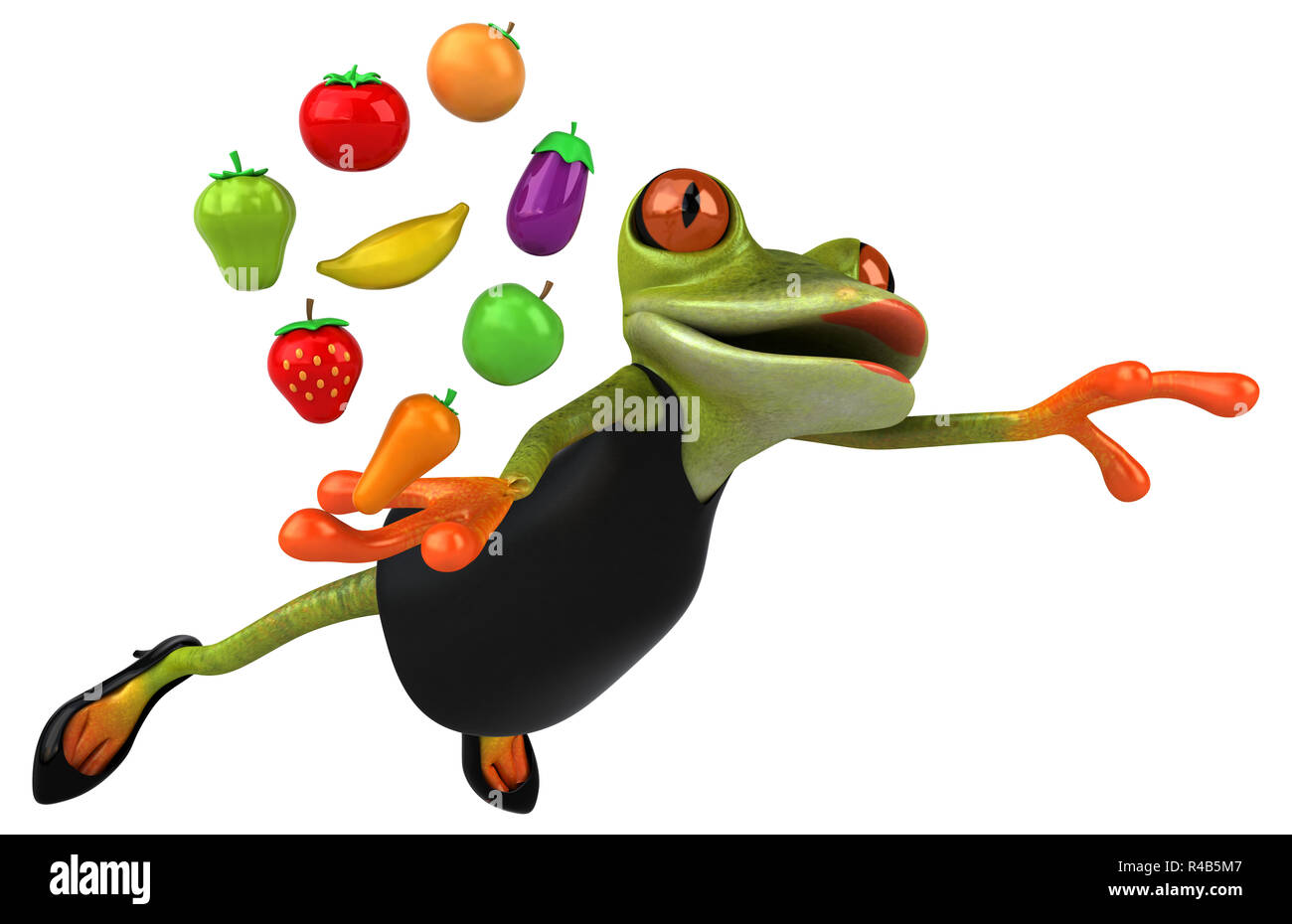 Fun frog - 3D Illustration Stock Photo - Alamy