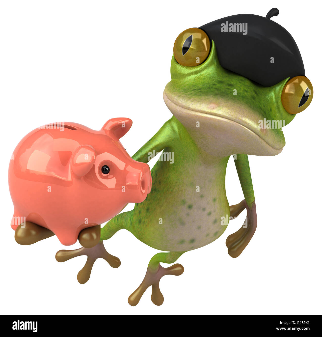 Fun french frog - 3D Illustration Stock Photo - Alamy