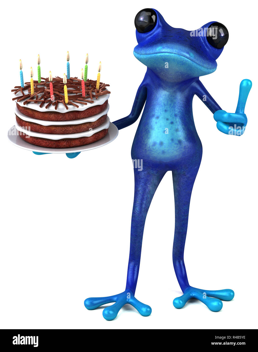 Fun blue frog - 3D Illustration Stock Photo - Alamy