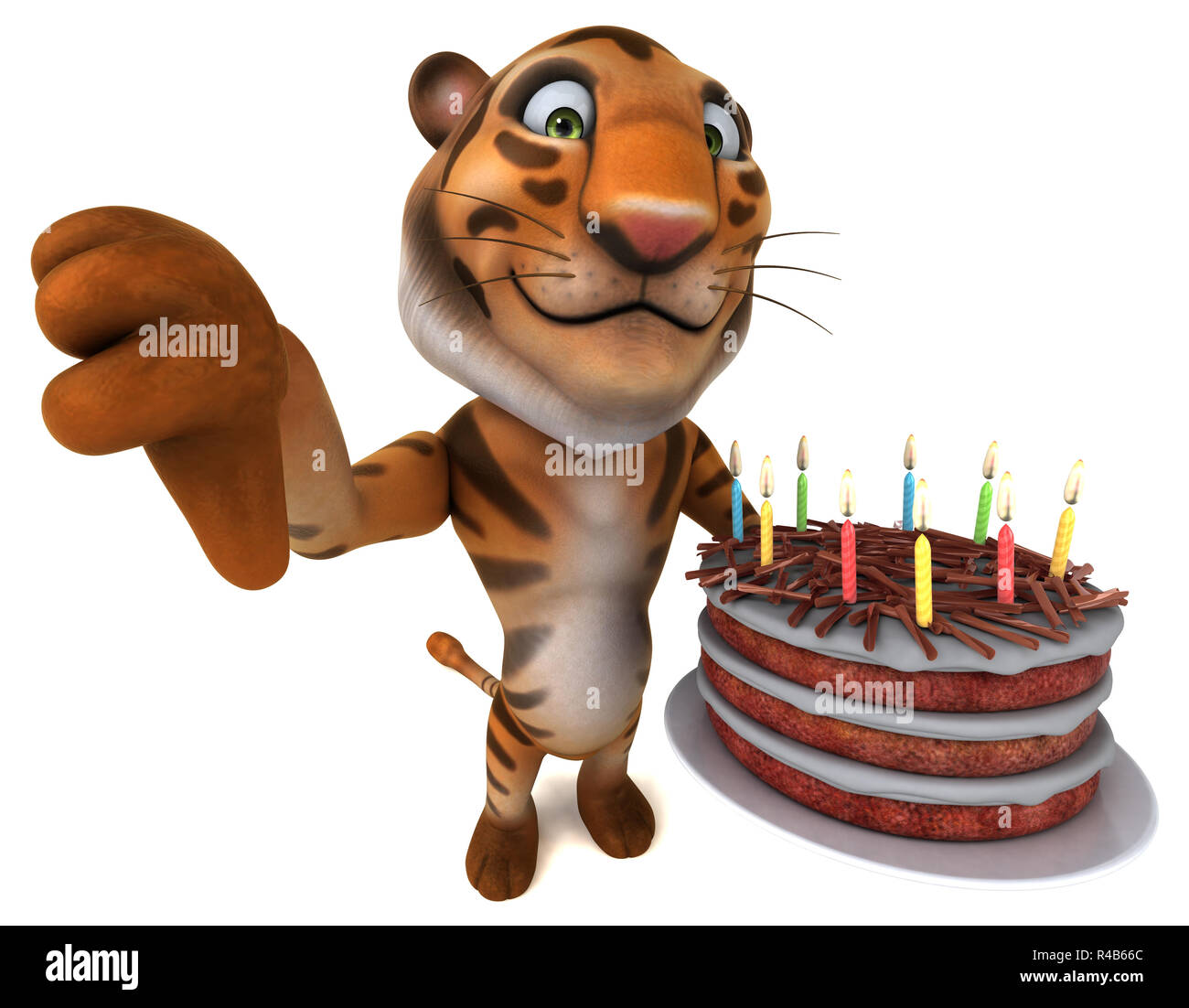 Fun tiger - 3D Illustration Stock Photo - Alamy