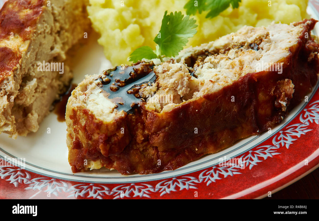 Honey Barbecue Meatloaf , recipe in the western hemisphere Stock Photo ...