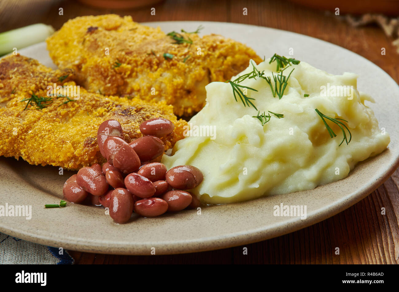 rizek, Breaded Pork Schnitzel, Czech cuisine, Traditional assorted ...