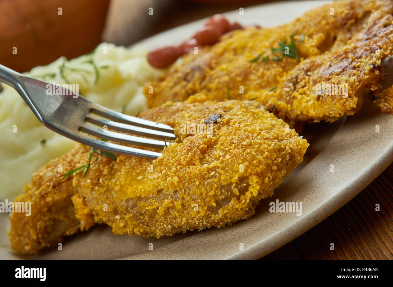 rizek, Breaded Pork Schnitzel, Czech cuisine, Traditional assorted ...