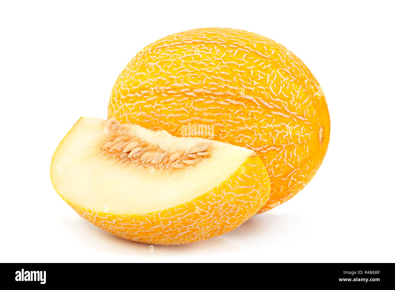 Melon sweet fruit closeup isolated on white background Stock Photo - Alamy