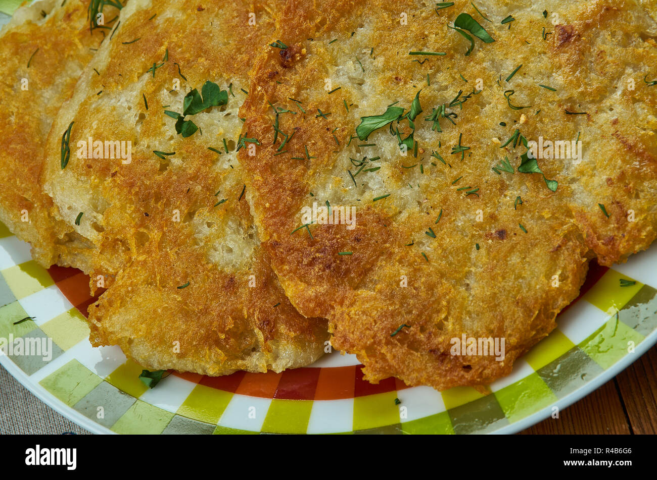 Bramboraky , Potato pancake, Czech cuisine, Traditional assorted dishes ...