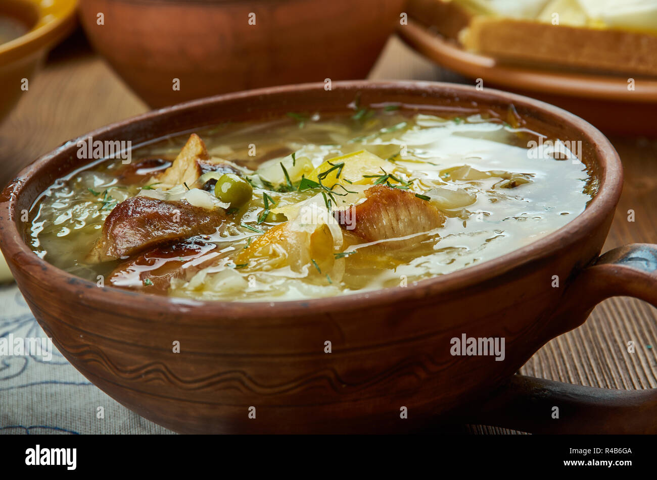 Zelnacka, Bohemian cabbage soup, Czech cuisine, Traditional assorted ...