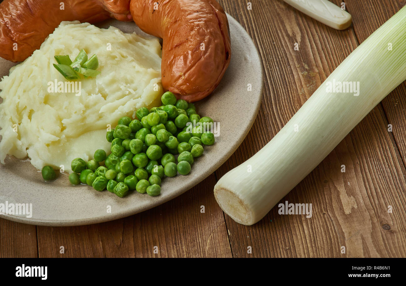 Bangers and mash, English cuisine, traditional dish of Great Britain ...