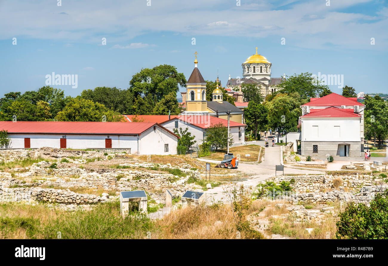 Ruins of Chersonesus, an ancient greek colony. Sevastopol, Crimea Stock ...