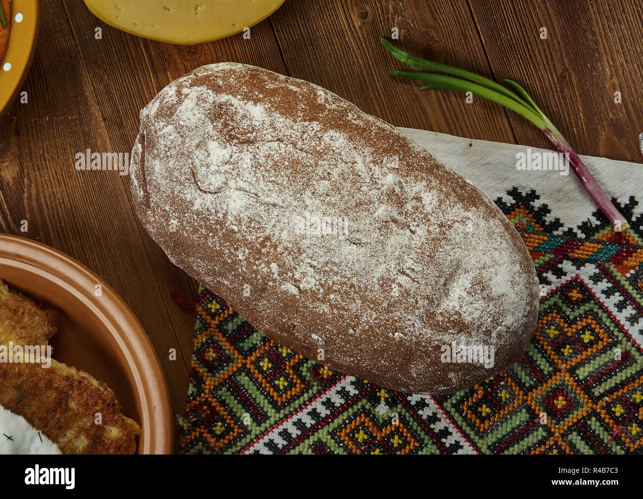 dark rye bread, Lithuanian cuisine, Baltic Traditional assorted dishes ...