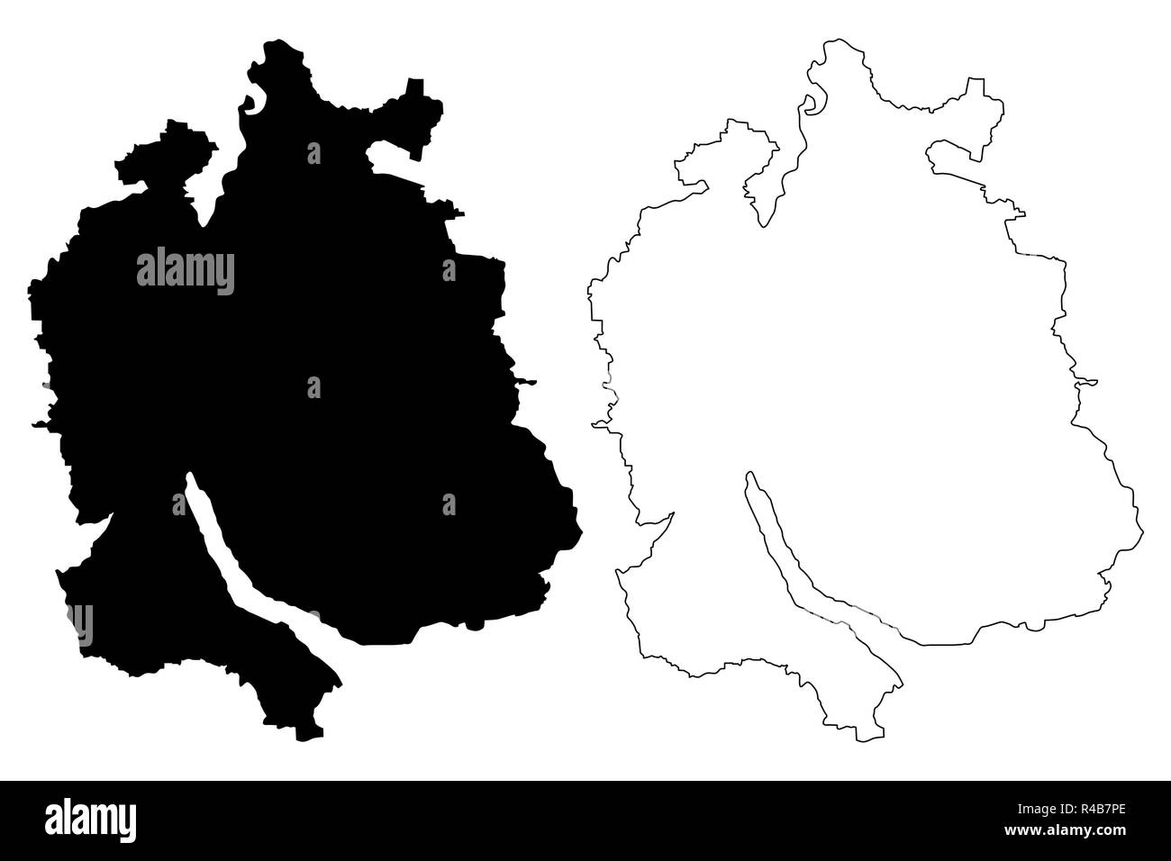 Zurich (Cantons of Switzerland, Swiss cantons, Swiss Confederation) map ...