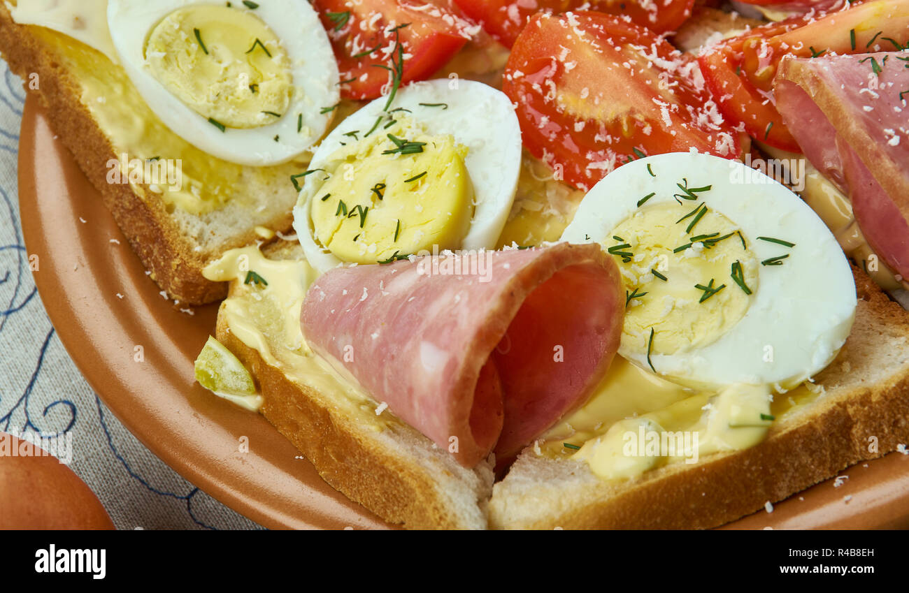 Oblozene chlebicky, open sandwich, Czech cuisine, Traditional assorted ...