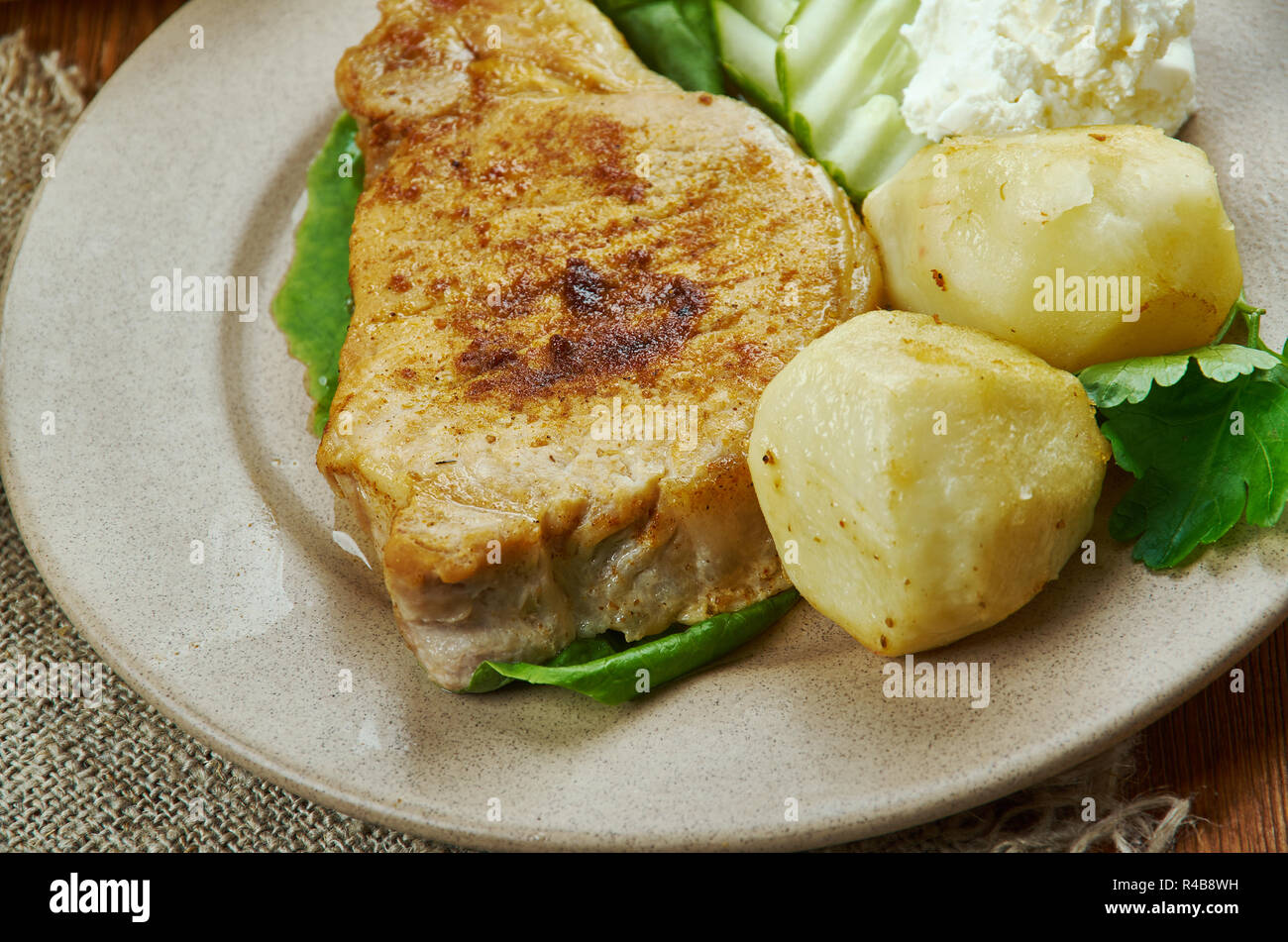 Karbonade, Pork chop, Latvian cuisine, Traditional assorted dishes, Top ...