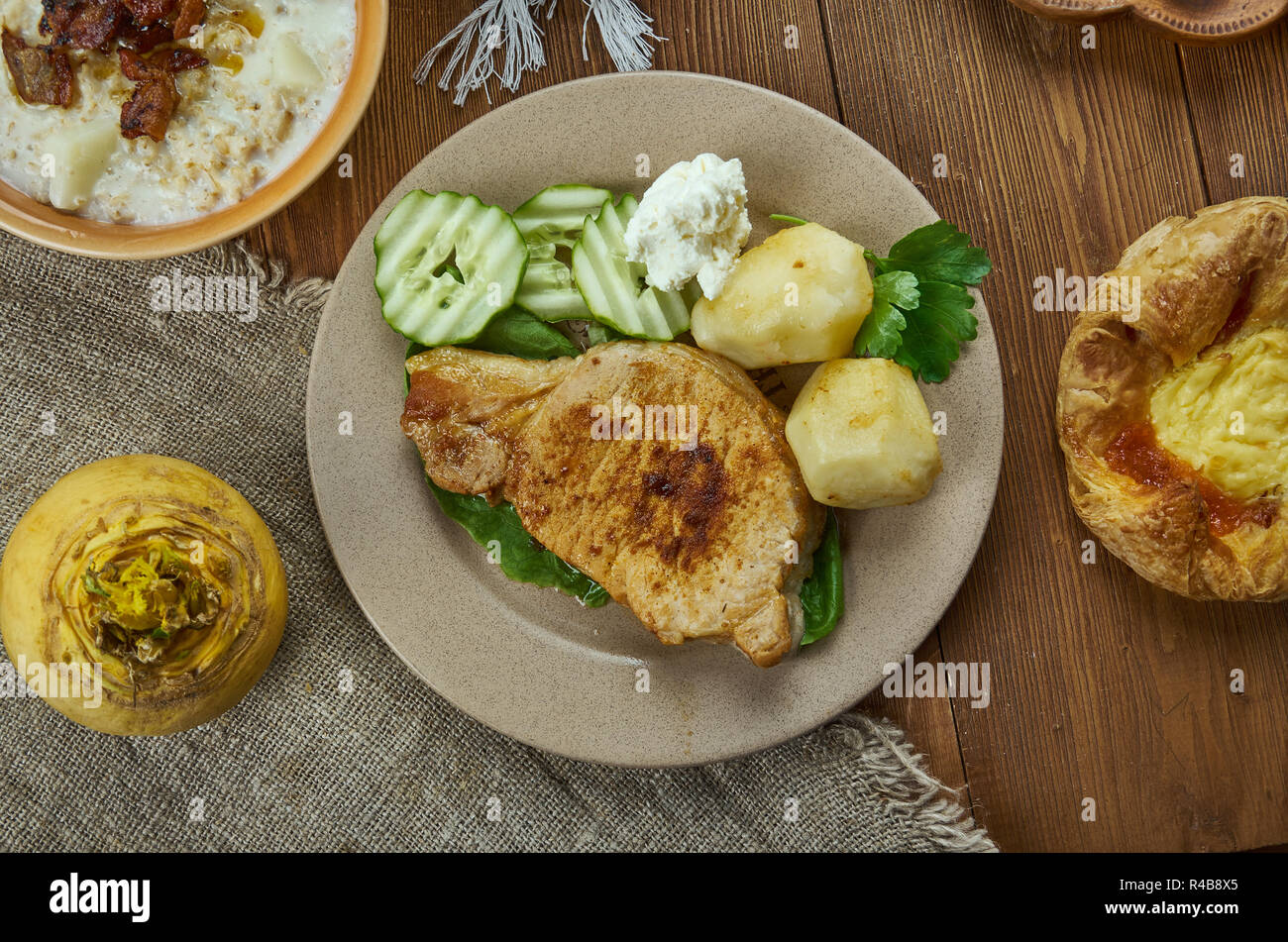 Karbonade, Pork chop, Latvian cuisine, Traditional assorted dishes, Top ...