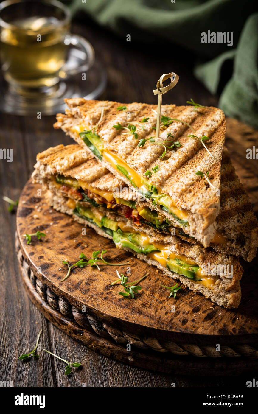 Healthy avocado toasts for lunch Stock Photo - Alamy