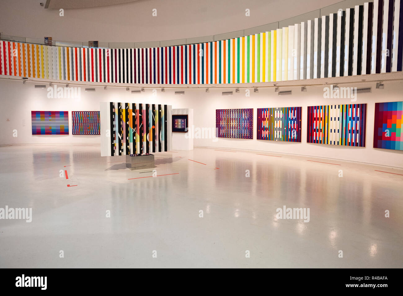 A view from above of artwork inside the Yaakov Agam Museum in Rishon ...