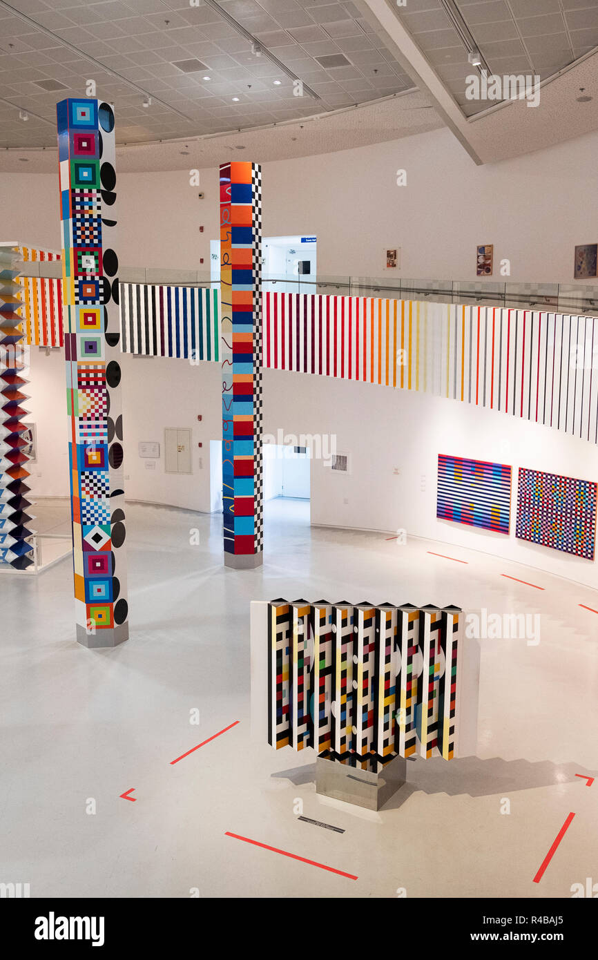 A view from above of artwork inside the Yaakov Agam Museum in Rishon ...