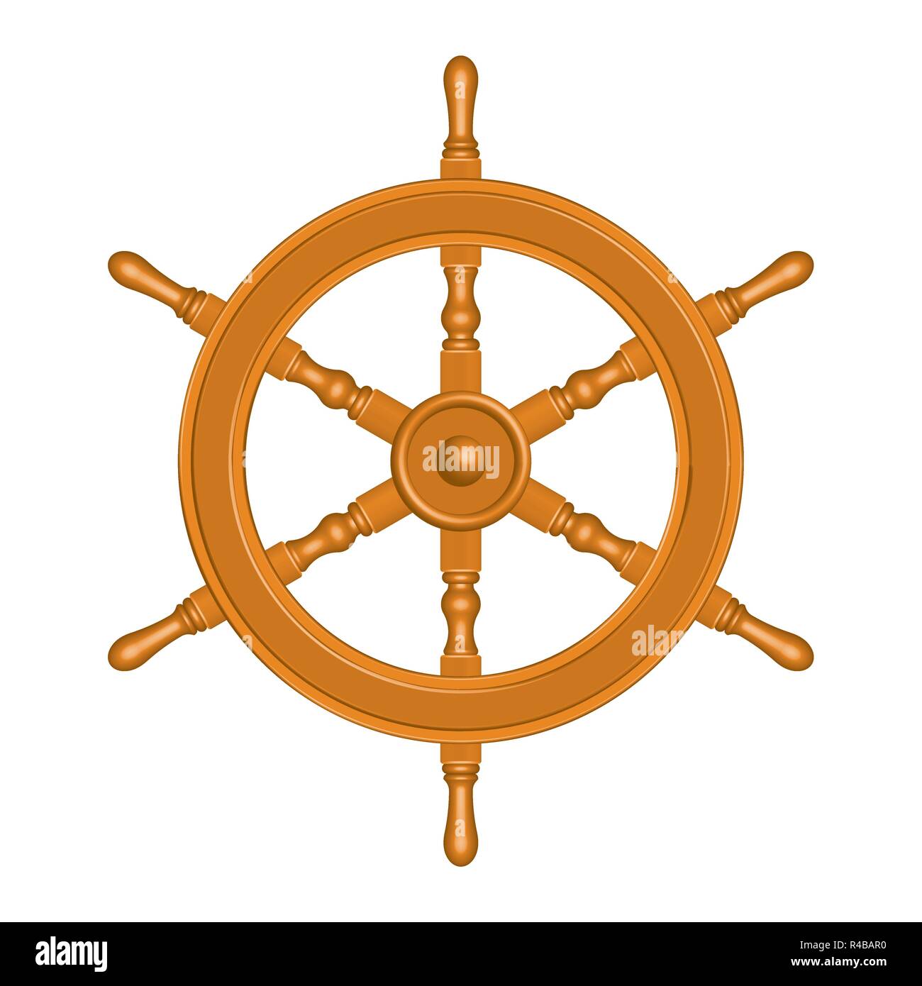 Wooden ship wheel. Vector illustration Stock Vector Image & Art - Alamy
